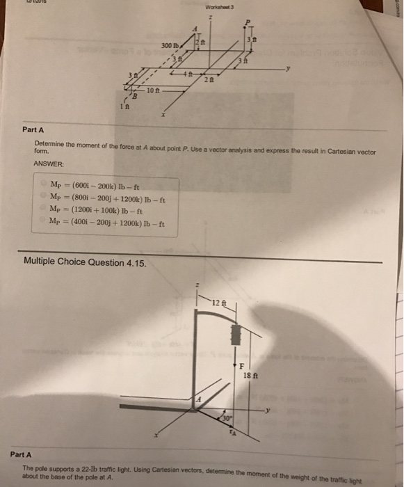 Solved Part A 4m. 4m 2m F (40i +60i -20kN Determine the | Chegg.com