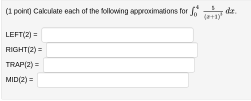 Solved Calculate each of the following approximations for | Chegg.com