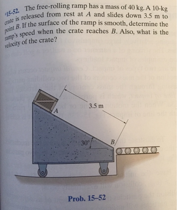 Solved The free-rolling ramp has a mass of 40 kg A 10 kg | Chegg.com