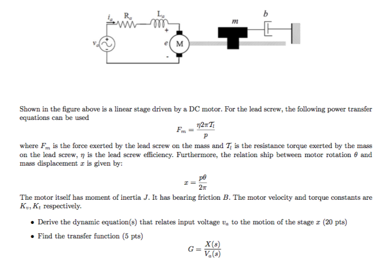 Solved Shown in the figure above is a linear stage driven by | Chegg.com