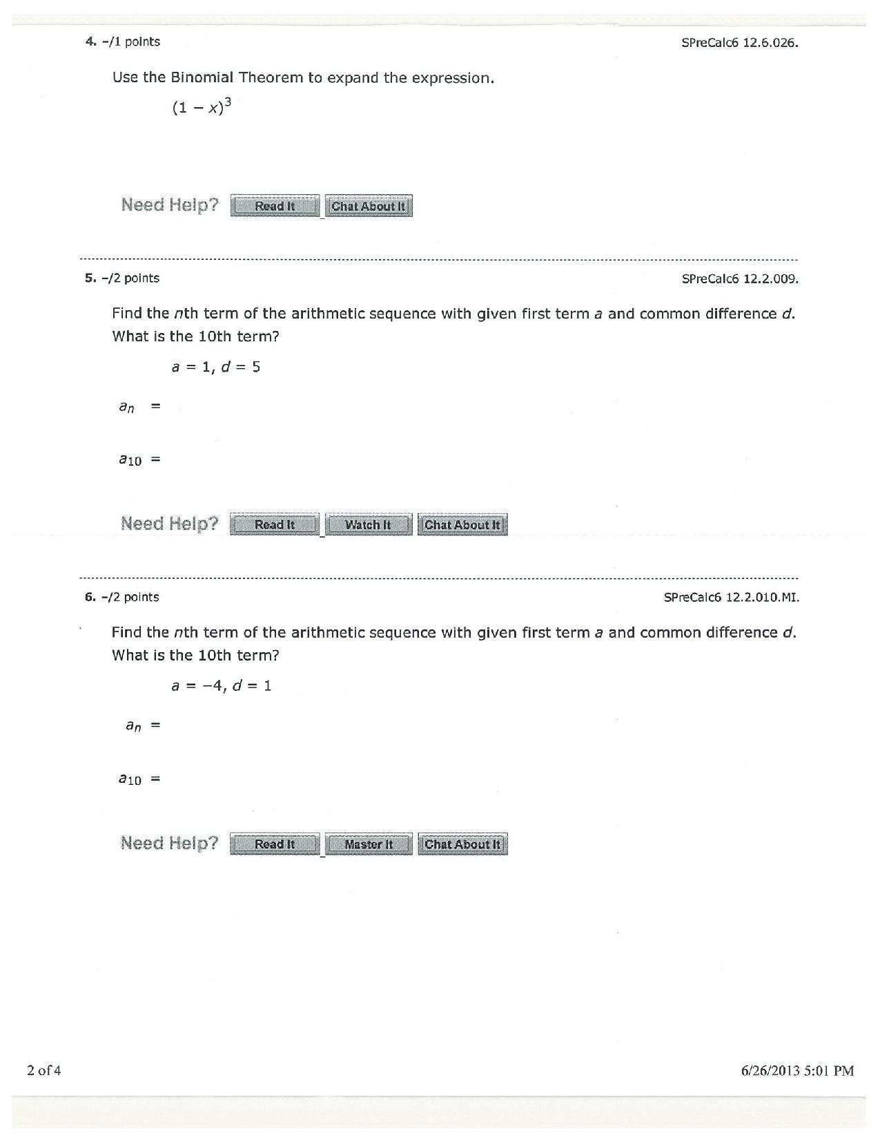 Solved Find the nth term of the geometric sequence with | Chegg.com