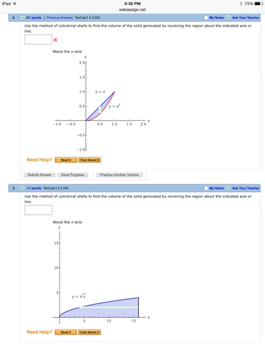 Solved iPad 6:36 PM 73%-. 0/1 points 1 Previous Answers | Chegg.com