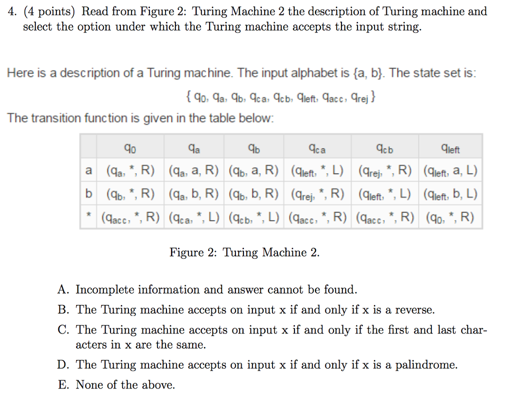 Solved 3. (4 points) Read from Figure 1: Turing Machine 1 | Chegg.com