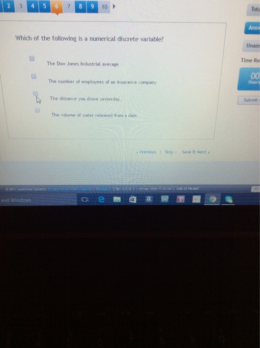 Solved Which of the following is a numerical discrete | Chegg.com