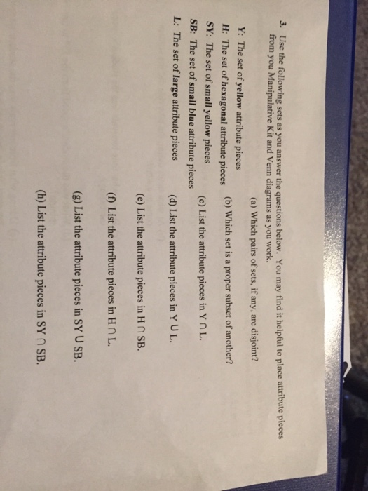 Solved Use the following sets as you answer the questions | Chegg.com