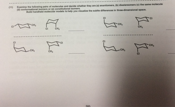 Solved Examine the following pairs of molecules and decide | Chegg.com