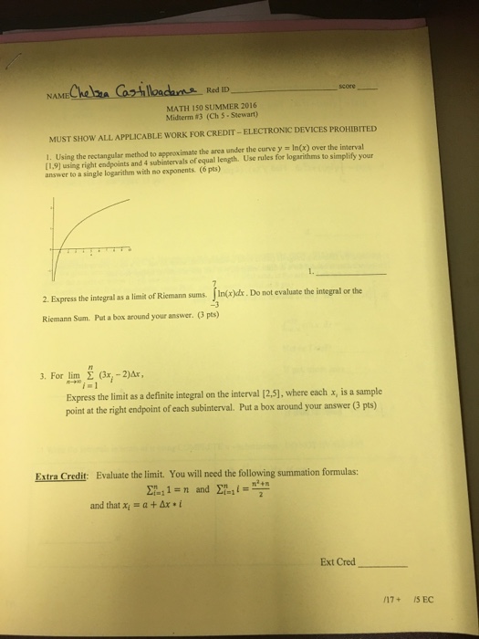 Solved Using the rectangular method to approximate the area | Chegg.com