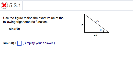 Solved Use the figure to find the exact value of the | Chegg.com