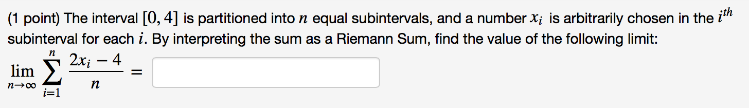 Solved The interval [0, 4] is partitioned into n equal | Chegg.com