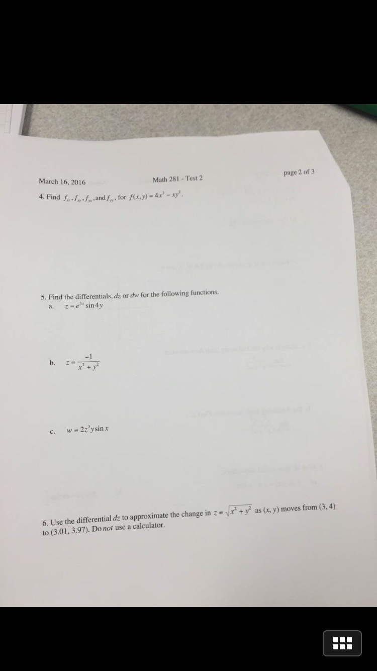 Solved Find f_xx, f_xy, f_yx, and f_yy, for f(x, y) = 4x^3 - | Chegg.com