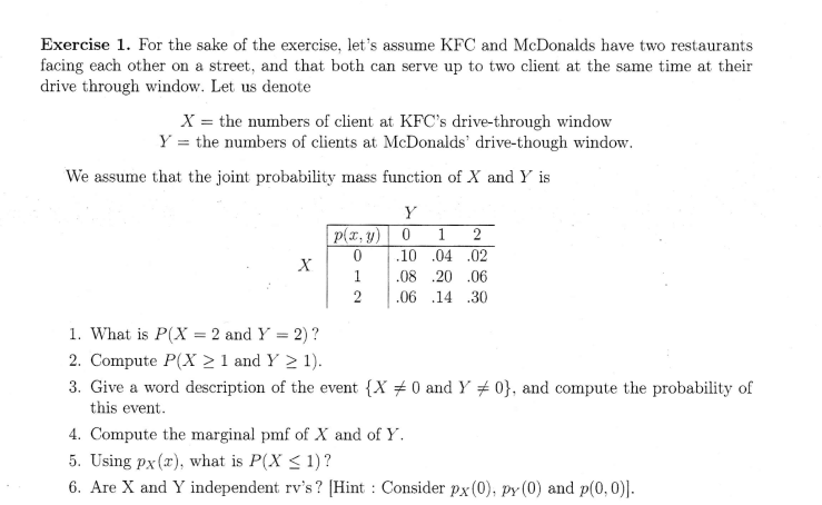 Solved Exercise 1 For the sake of the exercise, let's assume | Chegg.com