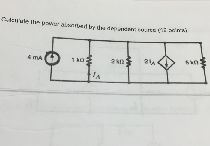 Solved Calculate the power absorbed by the dependent source | Chegg.com