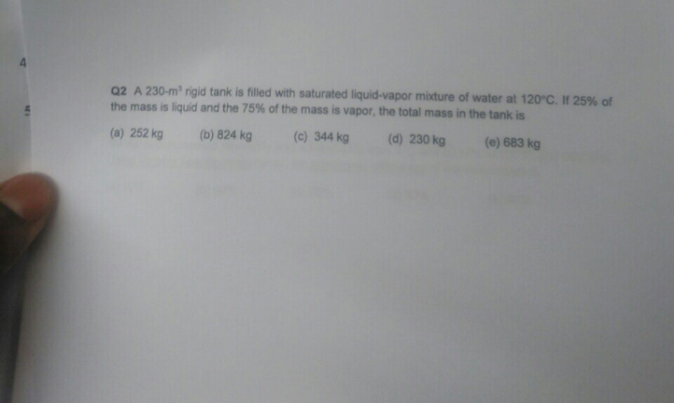 Solved A 230-m^3 rigid tank is filled with saturated | Chegg.com