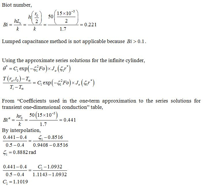 (Solved) - 16.83 A long cylinder of 30-mm diameter, initially at a ...