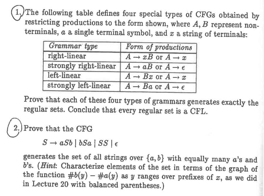 Solved 1.^The following table defines four special types of | Chegg.com