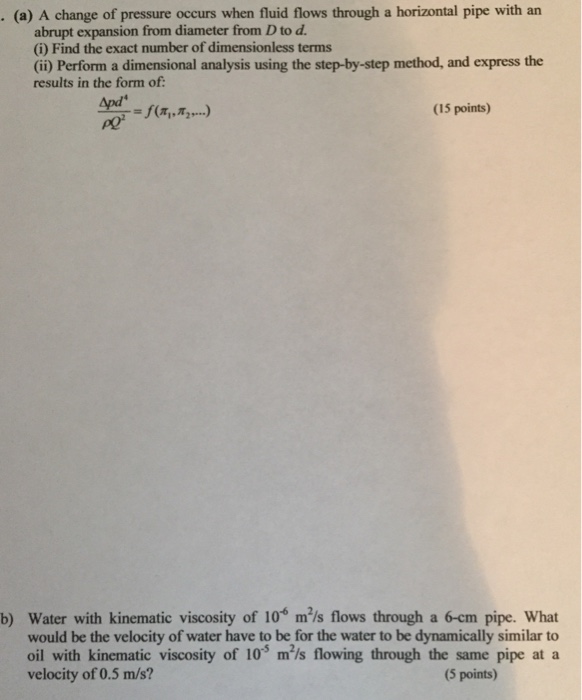 Solved A change of pressure occurs when fluid flows through | Chegg.com