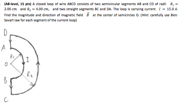 Solved A closed loop of wire ABCD consists of two | Chegg.com
