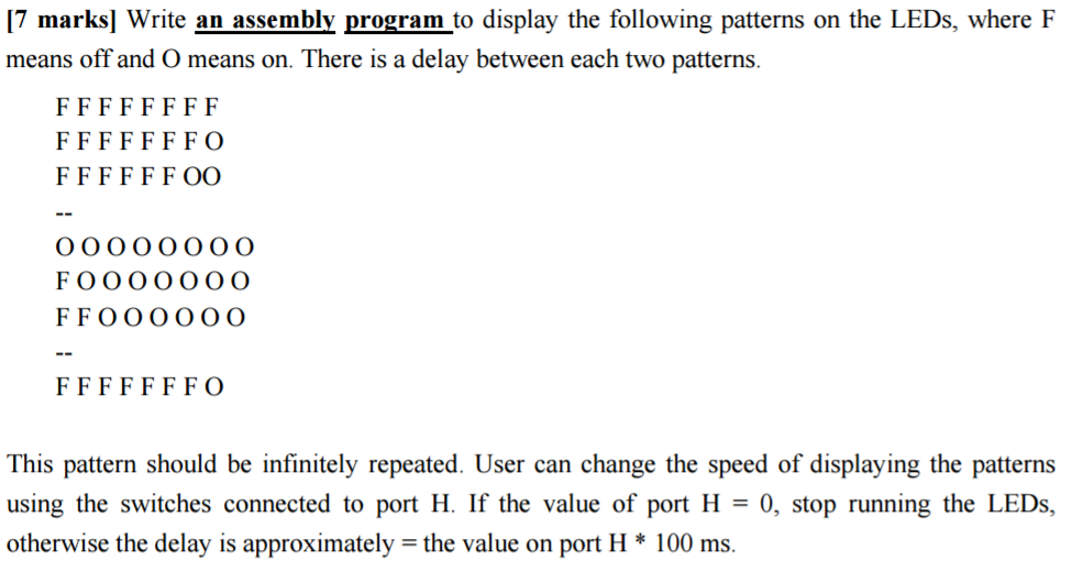 Write an assembly program to display the following | Chegg.com