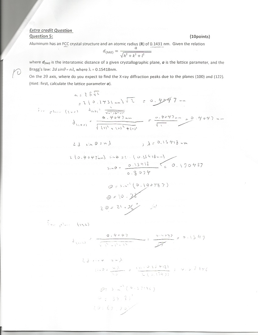 Solved Aluminum has an FCC crystal structure and an atomic | Chegg.com