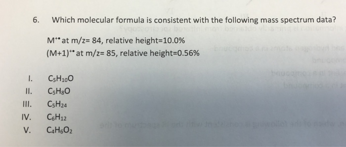 Solved Which molecular formula is consistent with the | Chegg.com