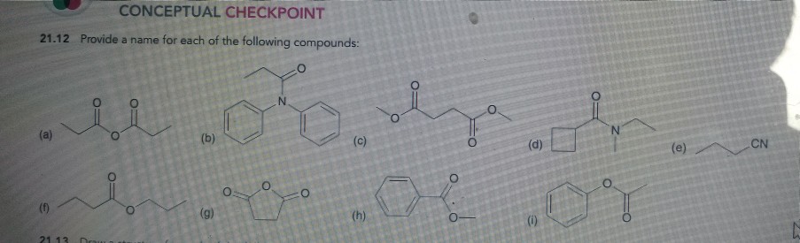 Solved Provide a name for each of the following compounds: | Chegg.com