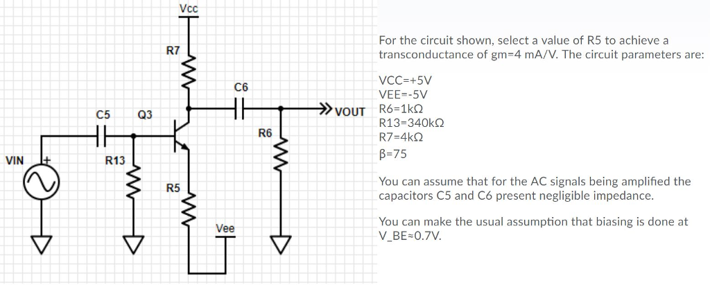 Solved For the circuit shown, select a value of R5 to | Chegg.com