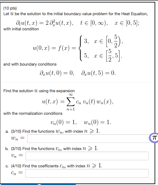 Solved let u be the solution to the initial boundary value | Chegg.com