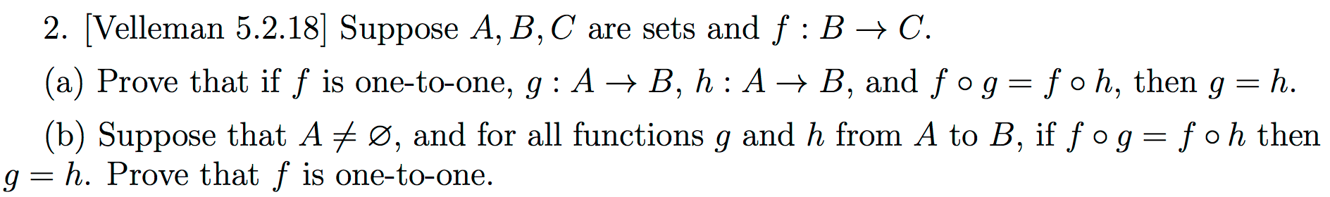 Solved Suppose A, B, C are sets and f : B right arrow C. | Chegg.com