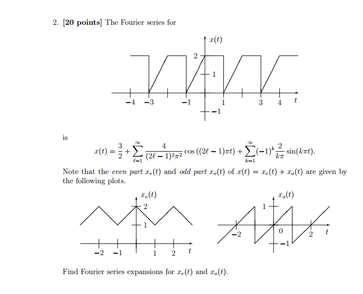 Solved The Fourier series for x(t) = 3/2 + infinity sigma | Chegg.com