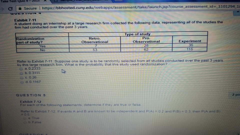 Solved C Secure l Exhibit 7-11 A student doing an internship | Chegg.com