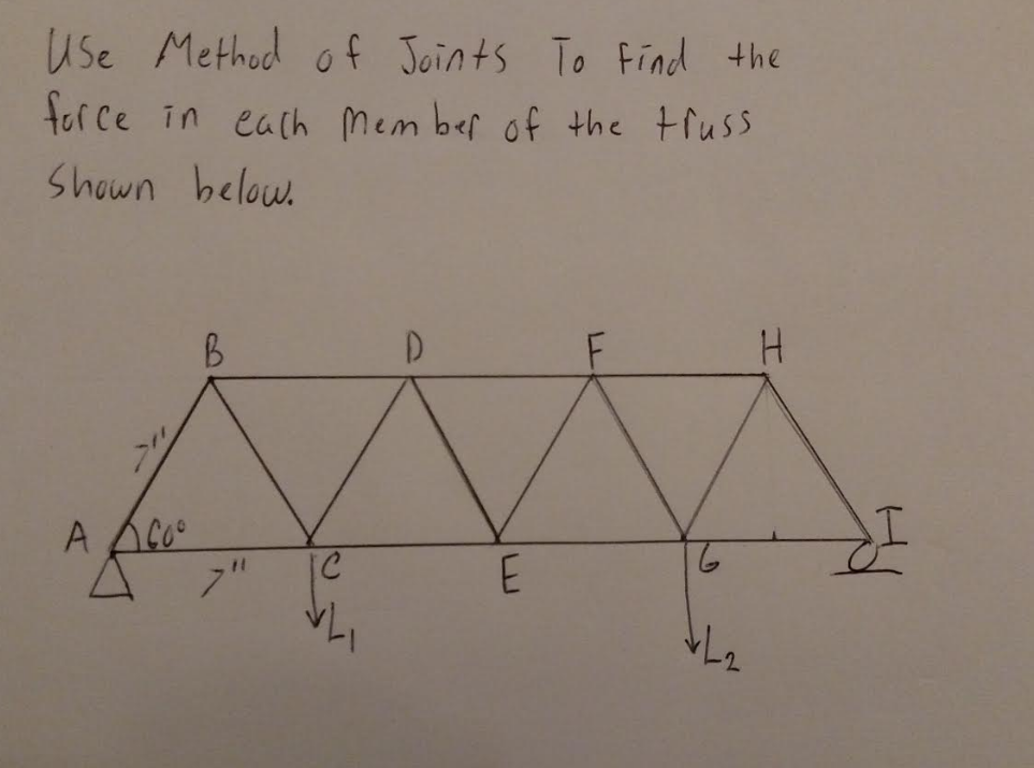 Solved Use Method of Joints To Find the force in each member | Chegg.com Solved Use Method of Joints To Find the force in each member | Chegg.com