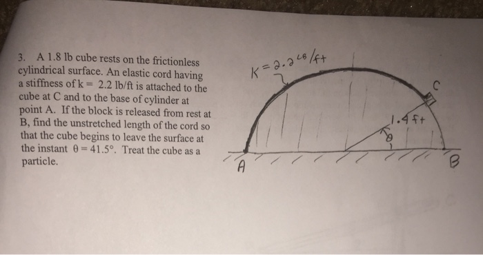 Solved A 1.8 lb cube rests on the frictionless cylindrical | Chegg.com