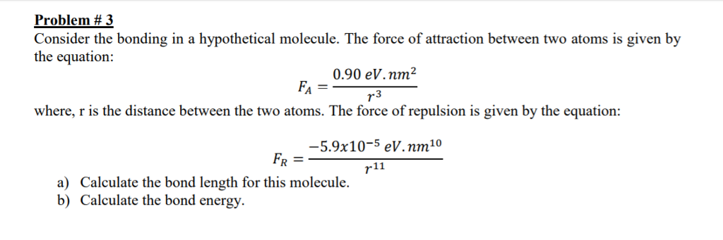 Solved Problem # 3 Consider the bonding in a hypothetical | Chegg.com