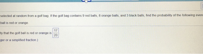 Solved selected at random from a golf bag If the golf bag | Chegg.com