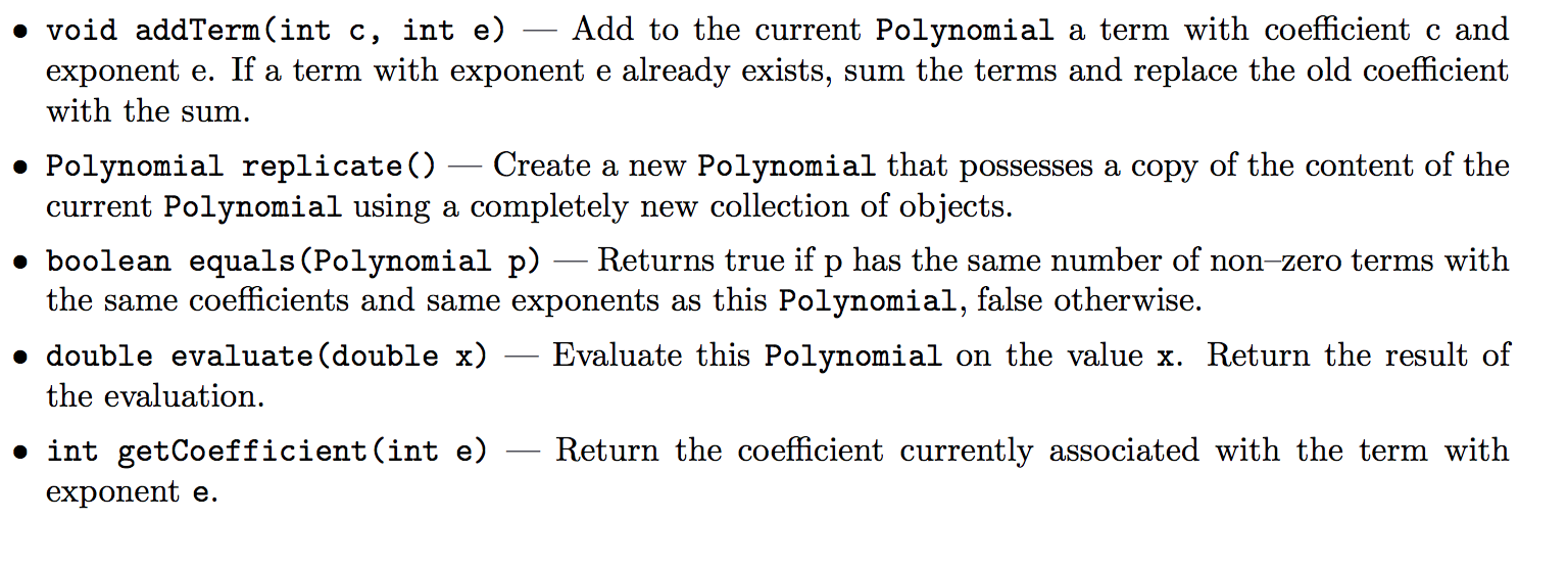 Solved Polynomial Representation in Java. I have no idea how | Chegg.com