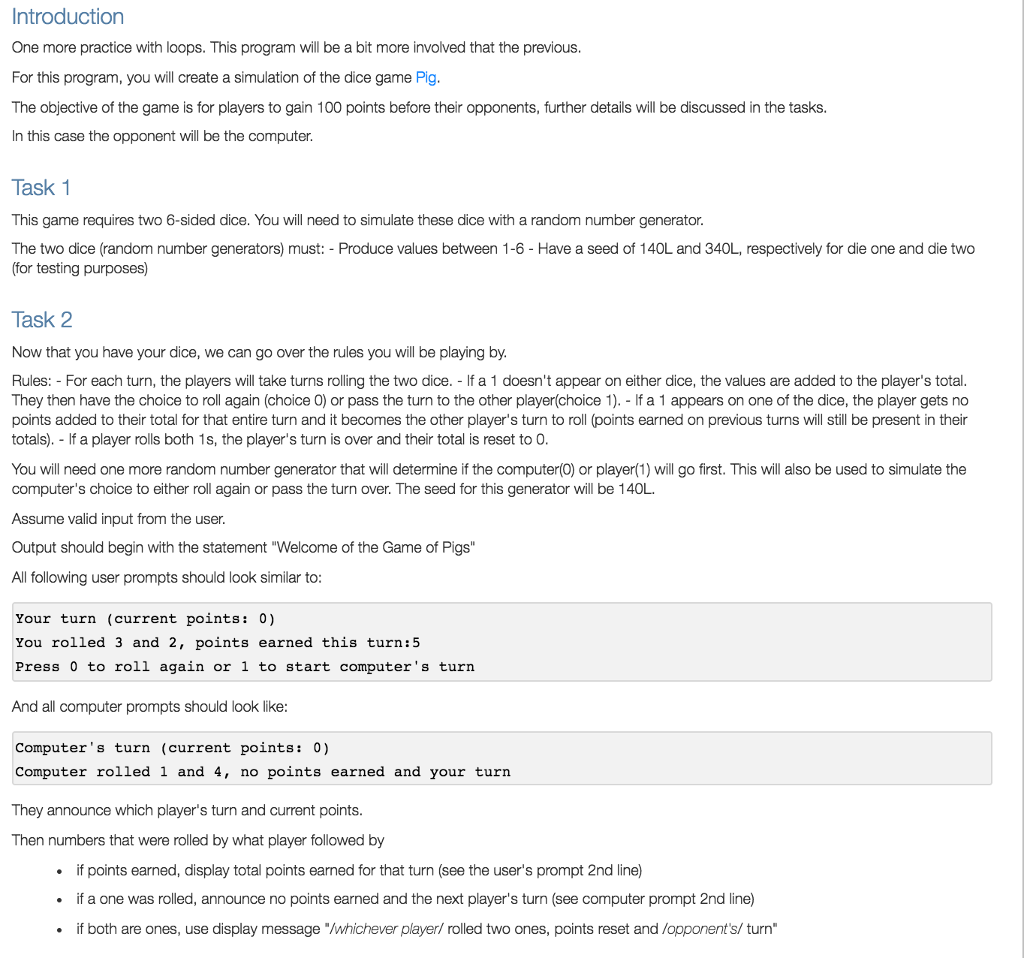 Solved One more practice with loops. This program will be a | Chegg.com
