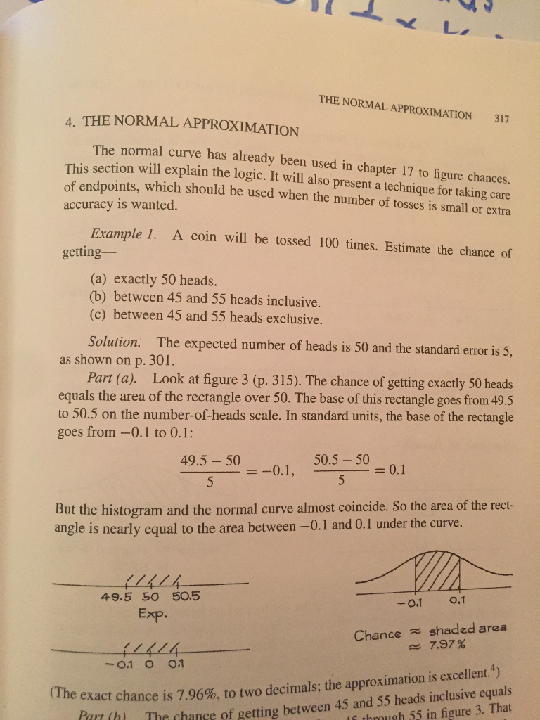 Solved 4 レ The Normal Approximation 4 The Normal