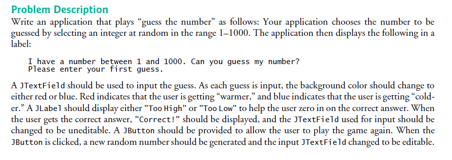 Solved Java Write an application that plays “guess the | Chegg.com