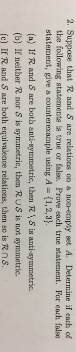 Solved Suppose that R and S are relations on a non-empty set | Chegg.com
