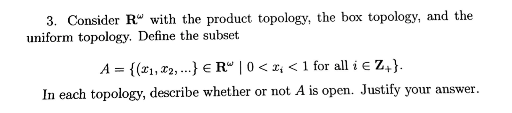 Consider R^omega with the product topology, the box | Chegg.com