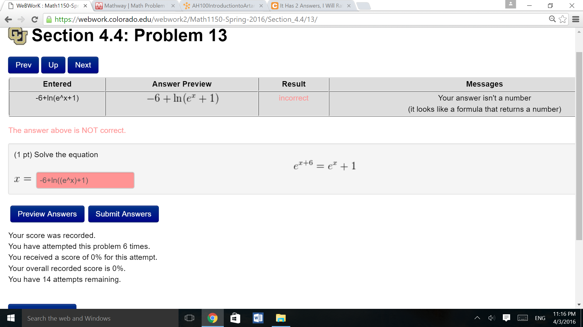 Solved D - P3 e WeBWorK : Math 1150-Sp Mathway | Math | Chegg.com