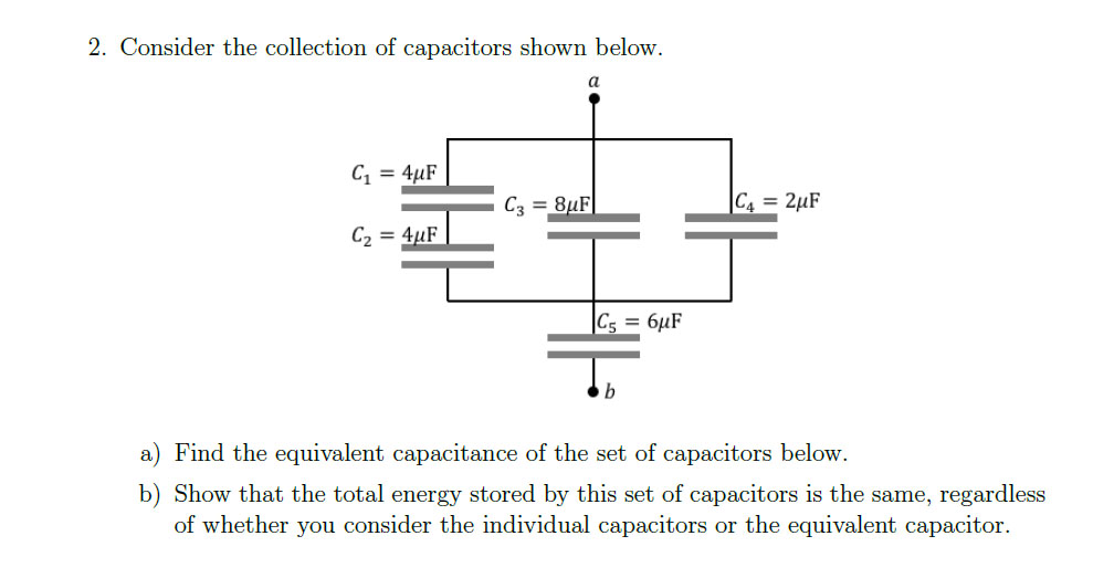 Solved Consider the collection of capacitors shown below. | Chegg.com