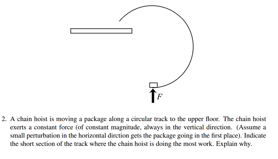 Solved A chain hoist is moving a package along a circular | Chegg.com