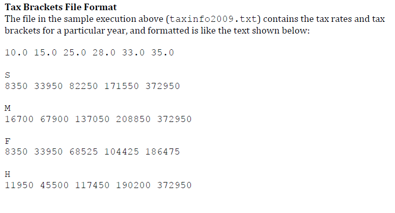 Solved Tax Calculator In this project, you will be writing a | Chegg.com