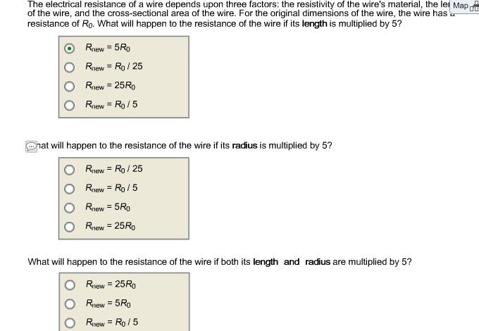 Solved The electrical resistance of a wire depends upon | Chegg.com