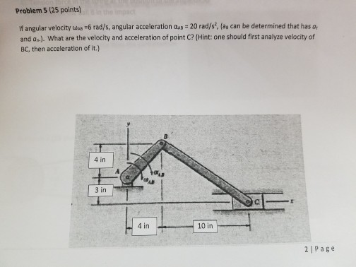 Solved If angular velocity omega_AB = 6 rad/s, angular | Chegg.com