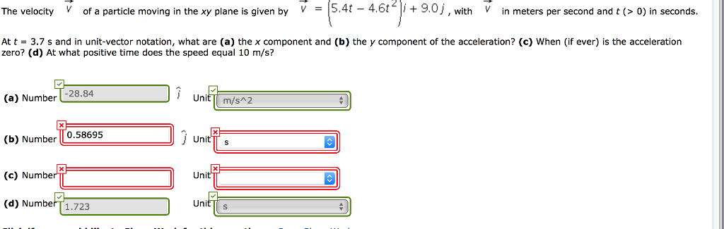 Solved The velocity V vector of a particle moving in the xy | Chegg.com