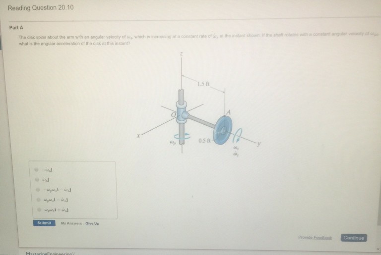 Solved Part A The disk spins about the arm with an angular | Chegg.com