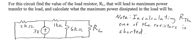 Solved For this circuit find the value of the load resistor, | Chegg.com