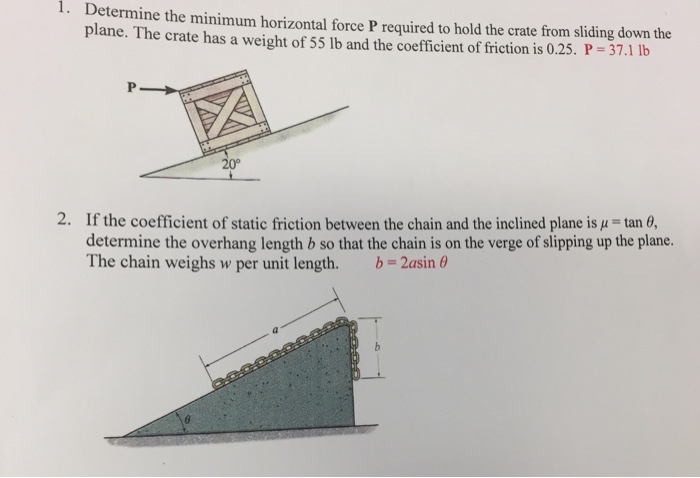 Solved Determine The Minimum Horizontal Force P Required To